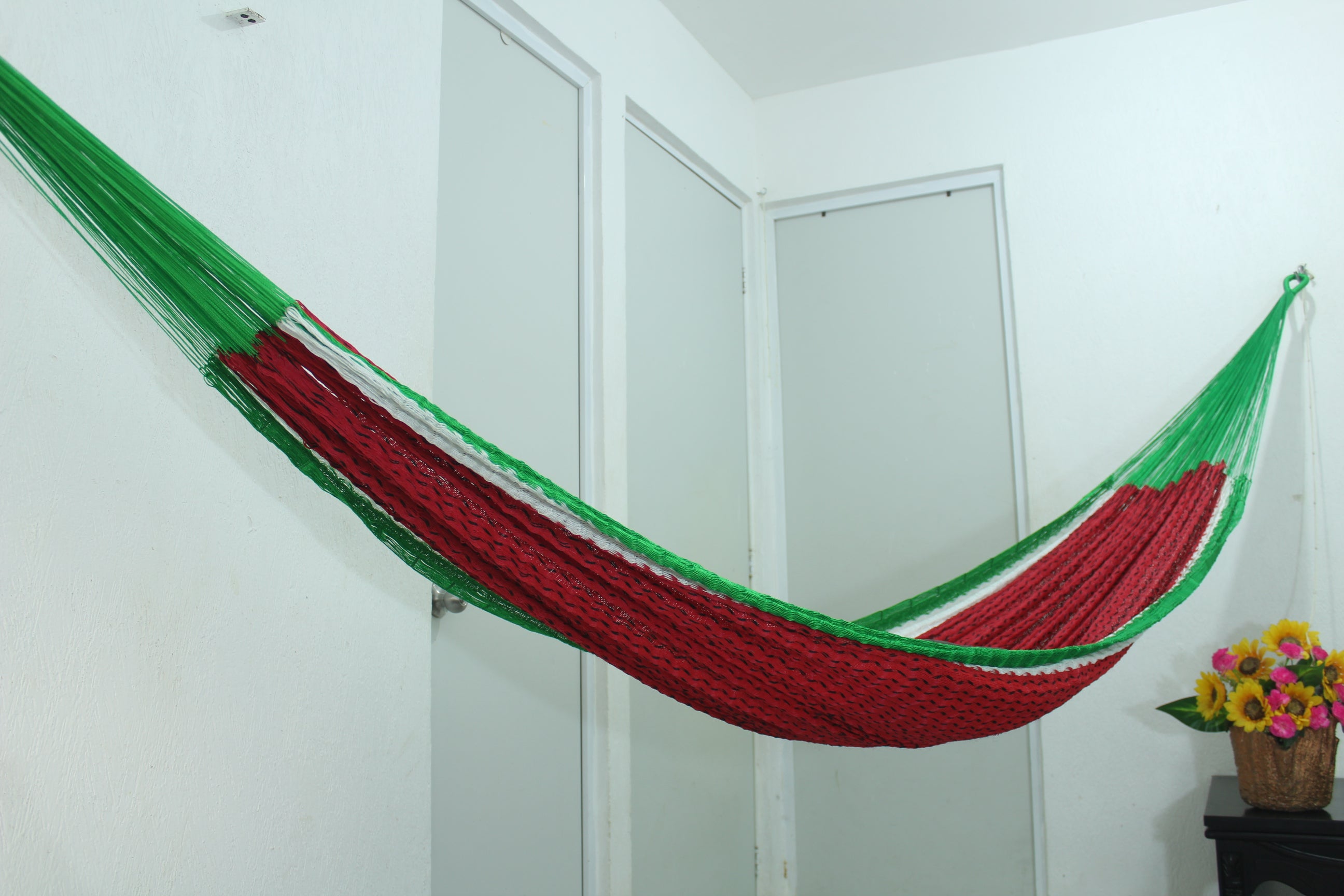 Hamaca Tradicional Artesanal Matrimonial de hilo Delgado Nylon Sandia ...