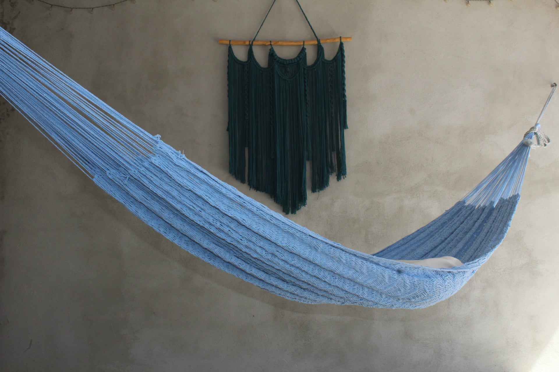 Hamaca de Algodon Elaborada a Mano Tamaño Matrimonial Color Azul ...