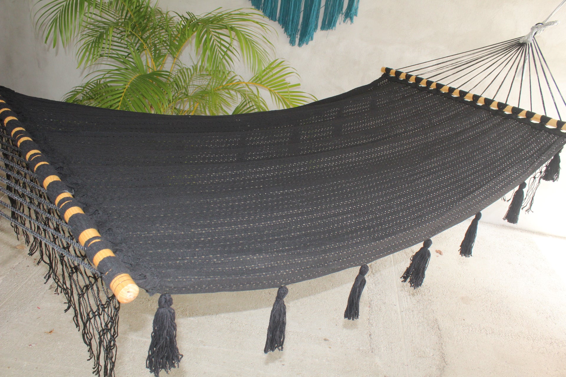 Hamaca Americana Artesanal De Tela Algodon Color Negro – hamacas vinalay
