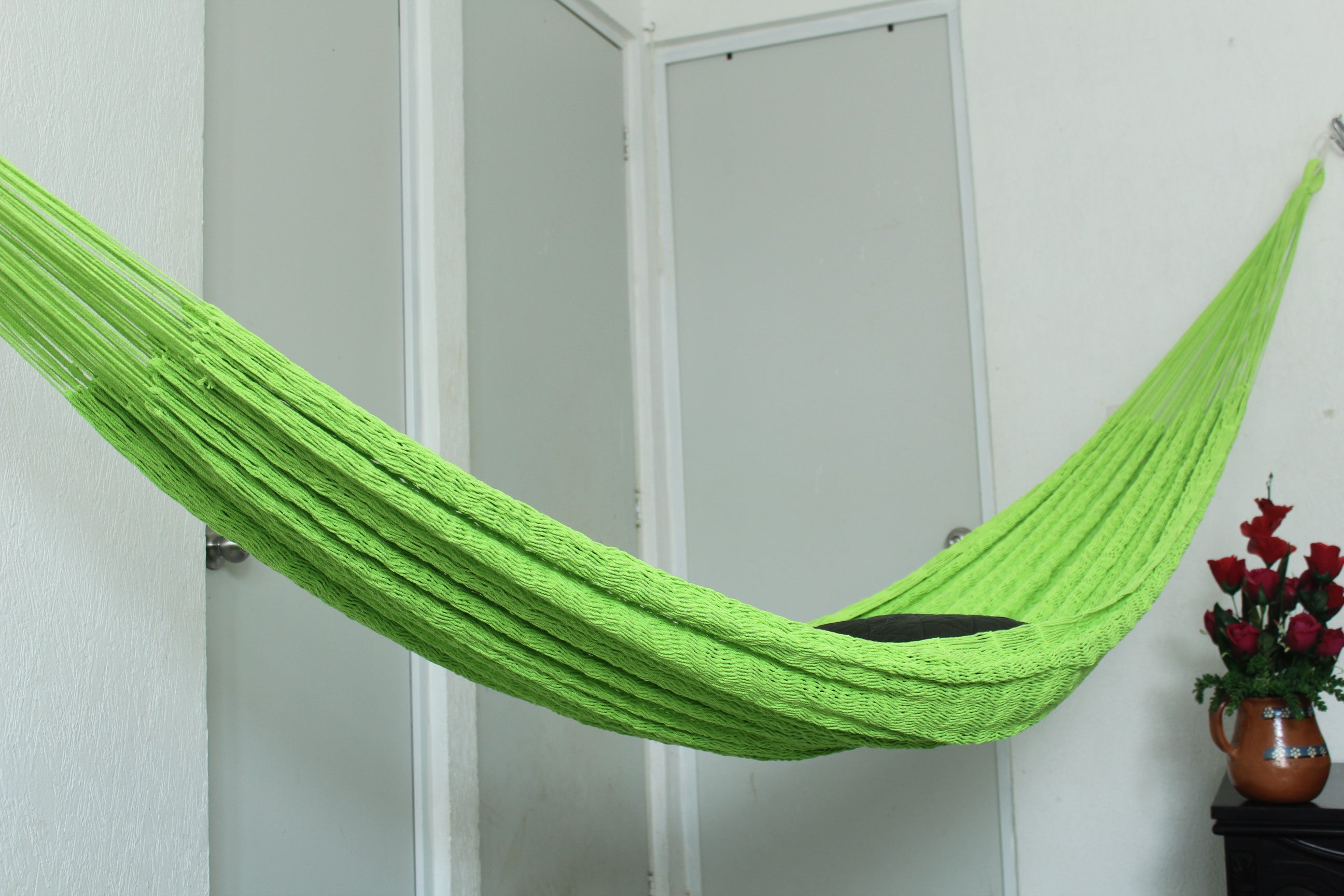 HAMACA YUCATECA MATRIMONIAL ARTESANAL COLOR VERDE NEON – hamacas vinalay