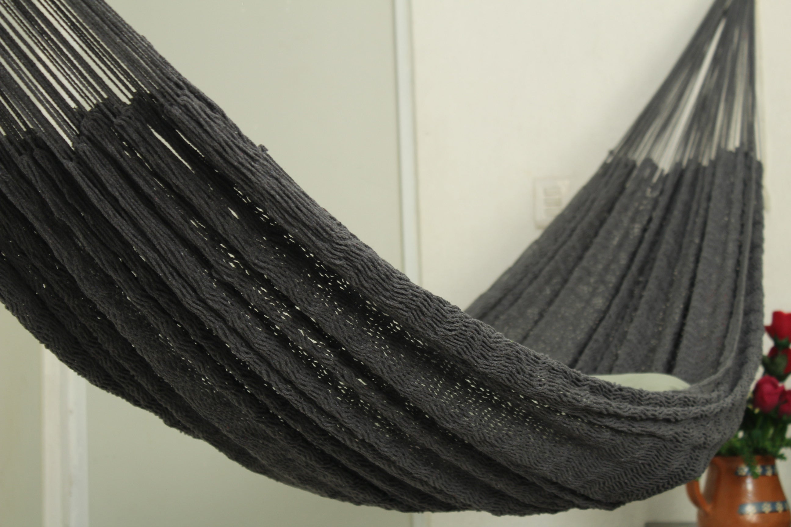 Hamaca de Algodon Elaborada a Mano Tamaño King Size Color Gris Oxford ...