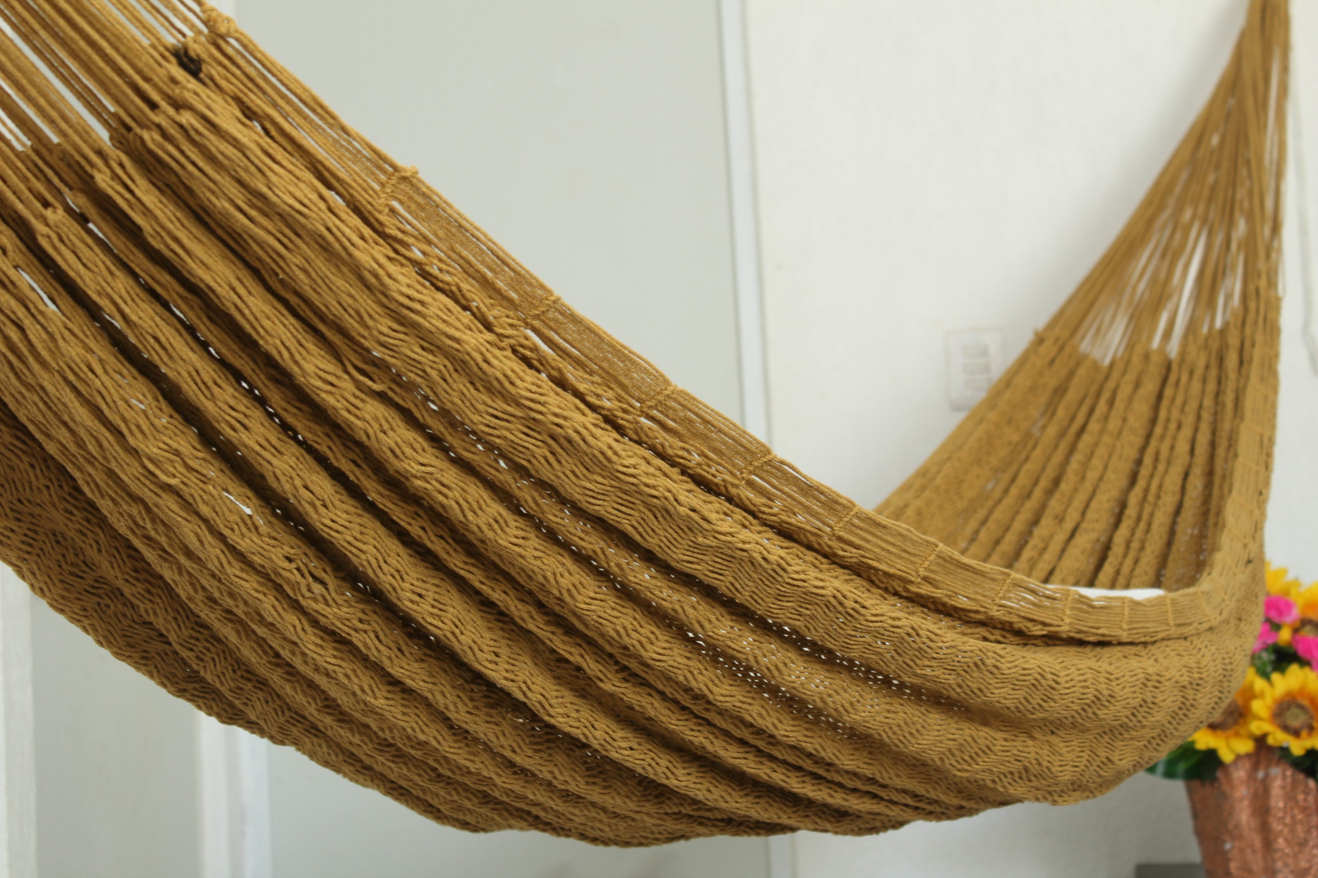 Hamaca Yucateca Matrimonial De Algodón Artesanal Color Mostaza ...