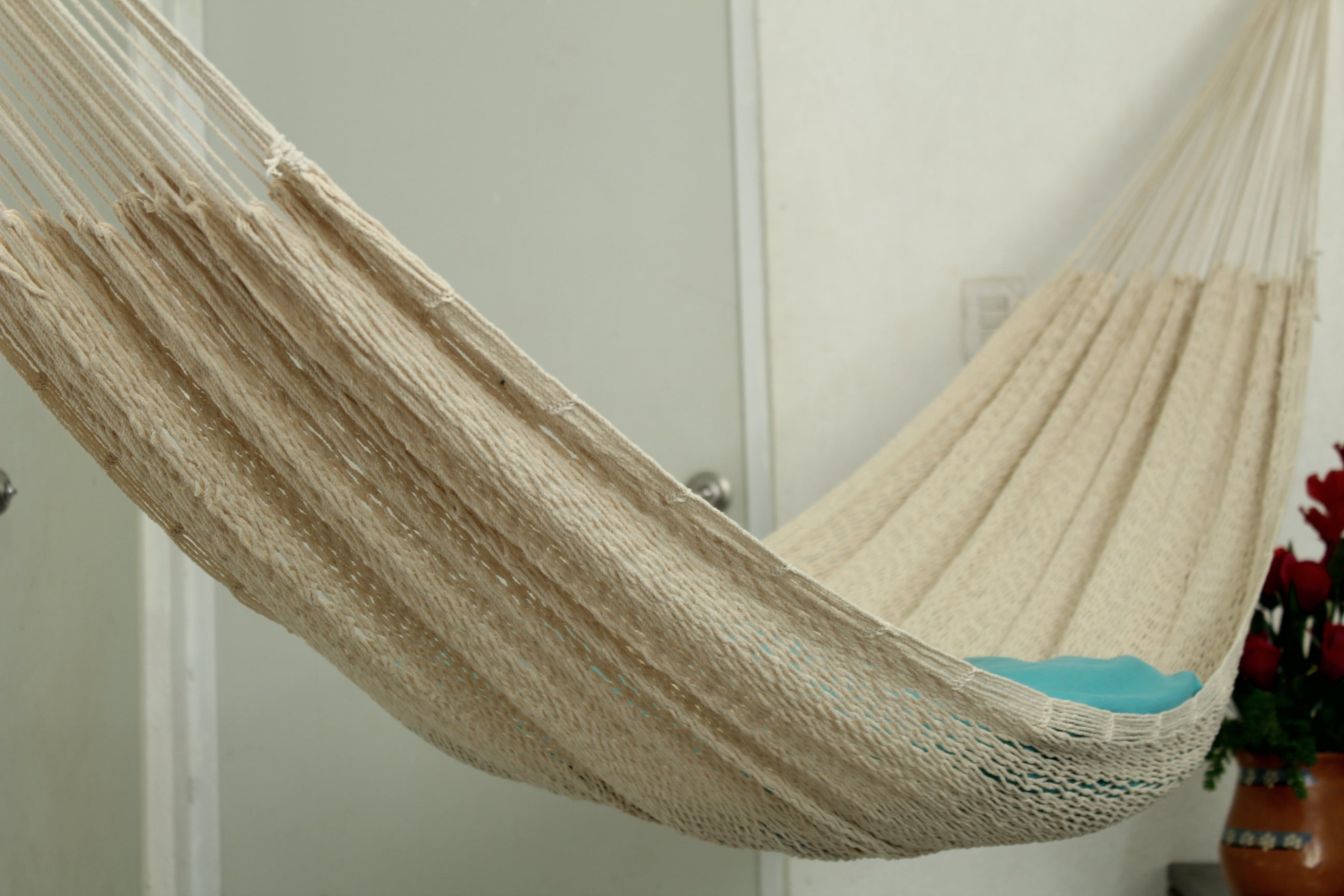 Hamaca de Algodon Elaborada a Mano Tamaño Individual Color Natural ...
