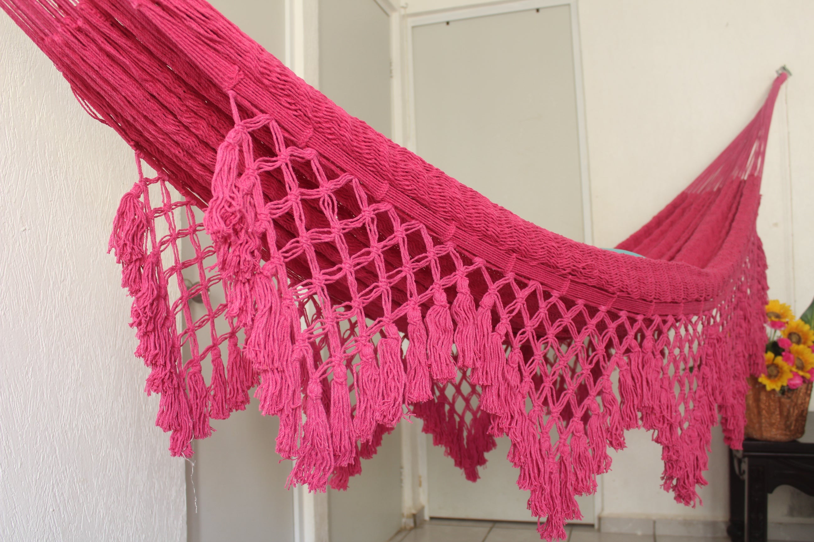 Hamaca de Algodón Modelo Uxmal Color Rosa – hamacas vinalay