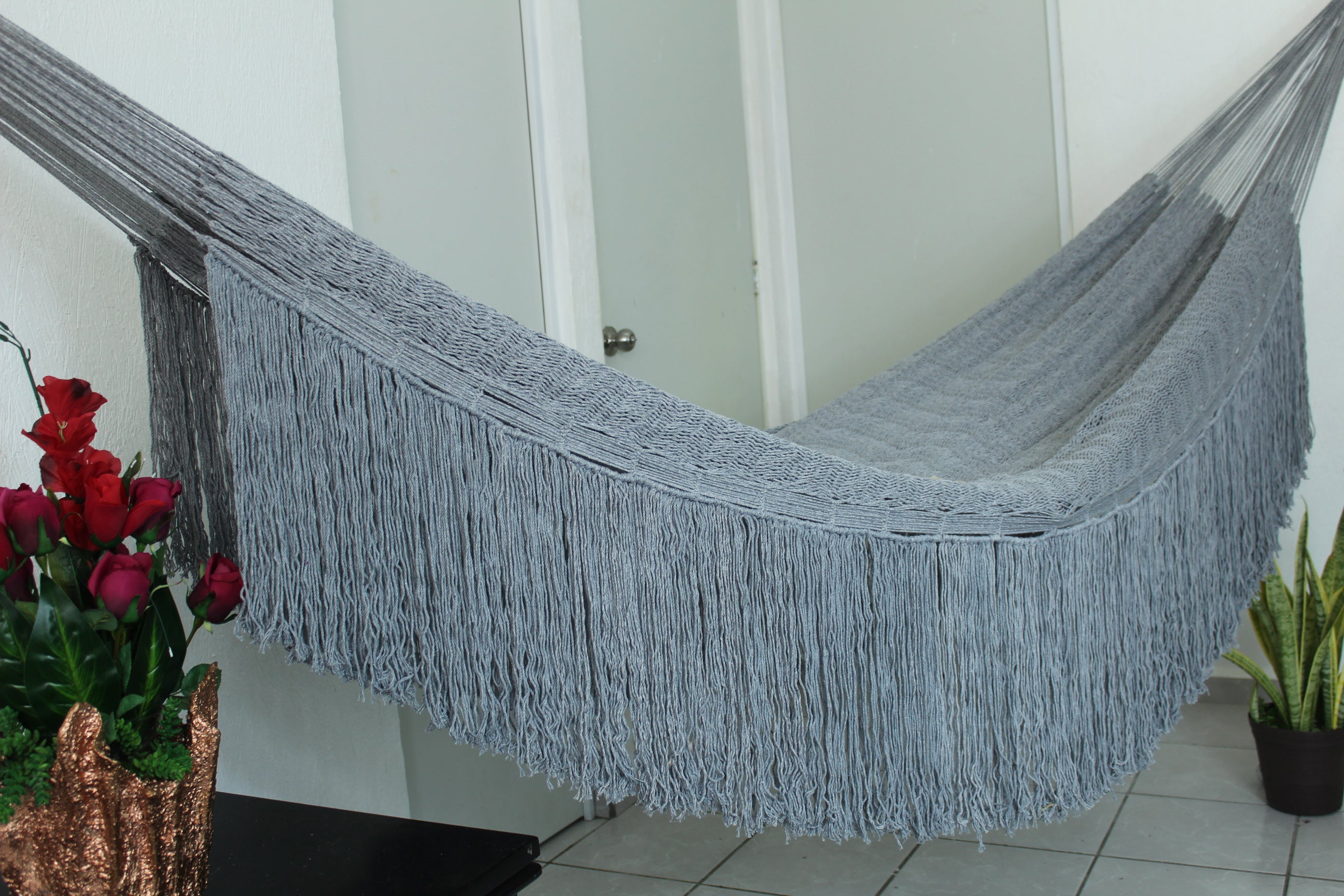Hamaca de Algodon Modelo Tulum Color Gris Hamaca Artesanal – hamacas ...