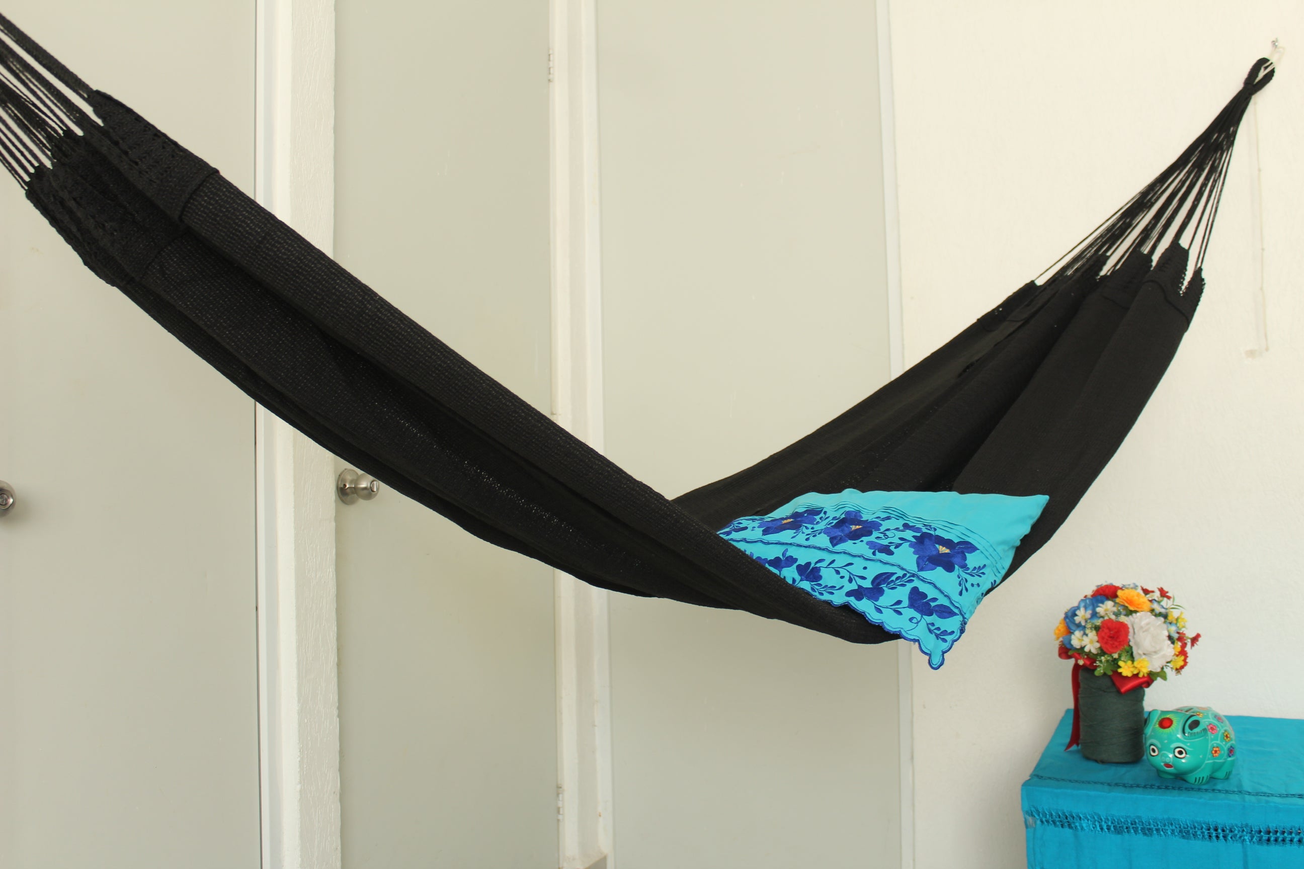 Hamaca Yucateca de Algodon Tamaño Matrimonial Color Negro – hamacas vinalay