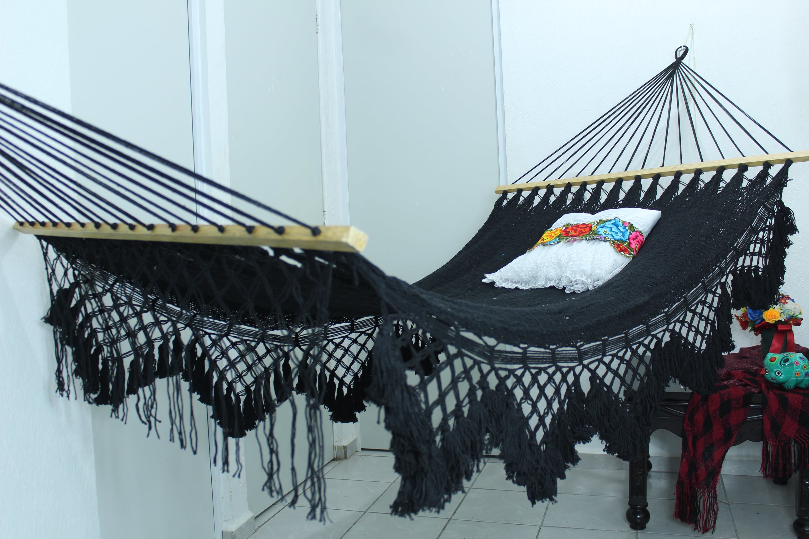 Hamaca Elegante de Algodón Tipo Americano Color Negra – hamacas vinalay