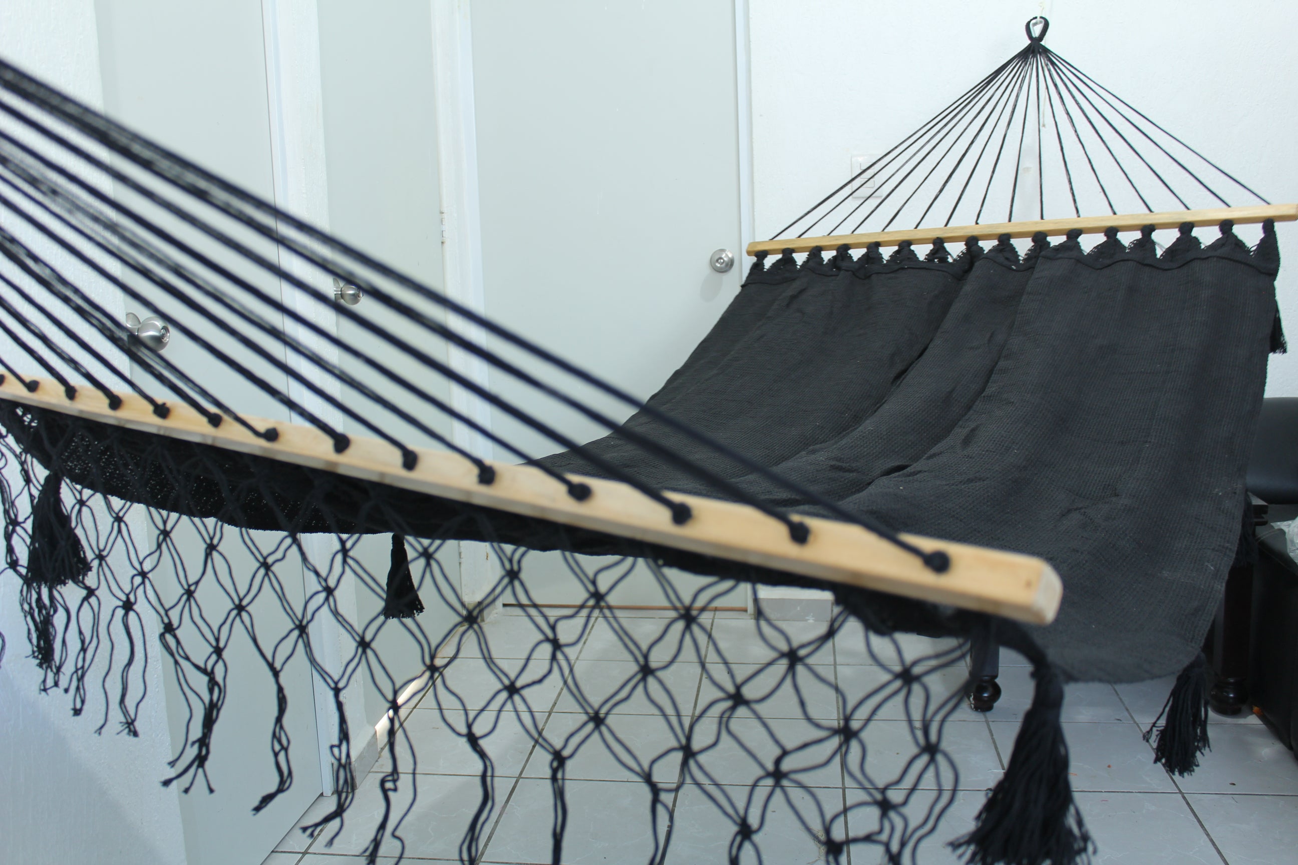Hamaca Americana Artesanal De Tela Algodon Color Negro – hamacas vinalay